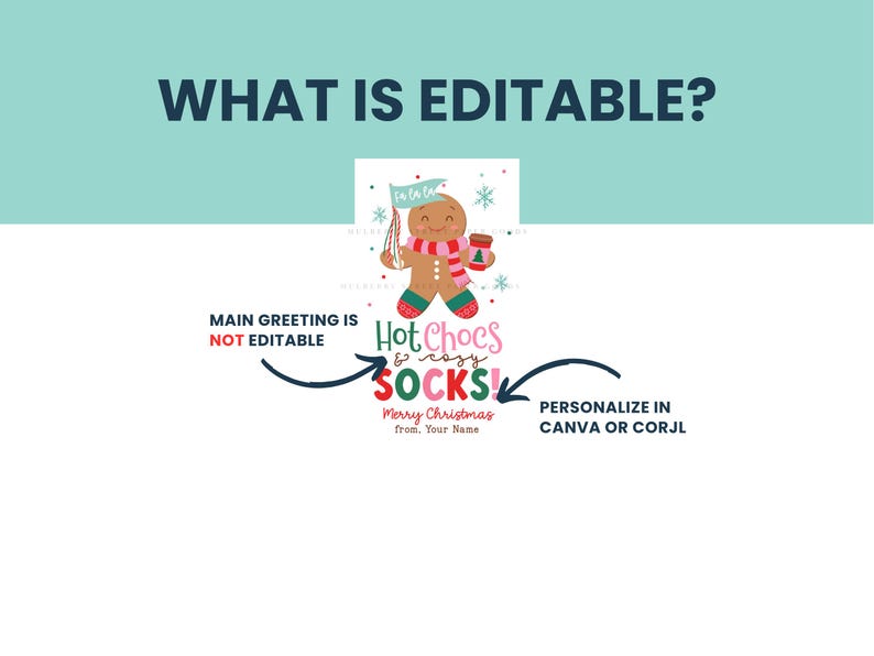 Hot Chocs and Cozy Socks Gift Tag Printable Digital Download Canva ...