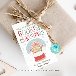 Book Lover Christmas Gift Tag Printable Instant Download Book Club Gift ...