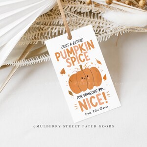 Pumpkin Spice Gift Tag Printable Fall Coffee Tag Digital Download ...