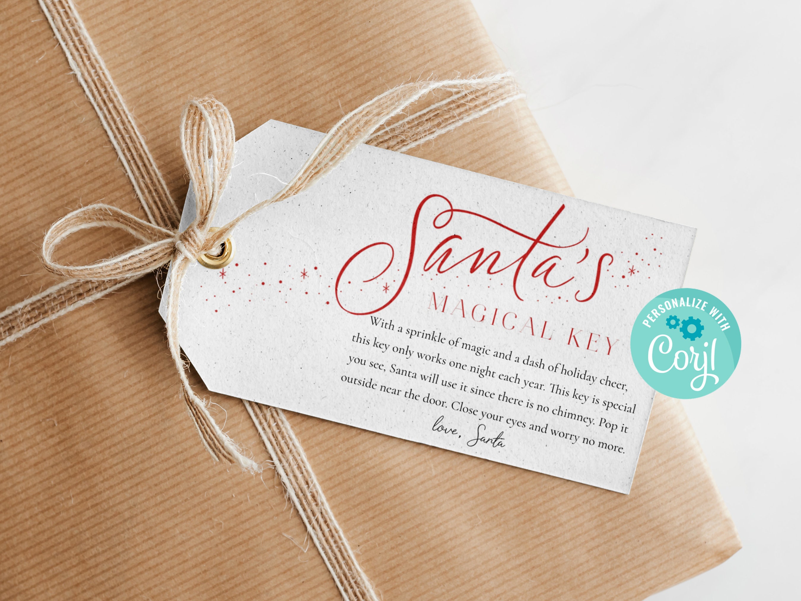 Printable Santa's Magical Key Tag Instant Download | Etsy