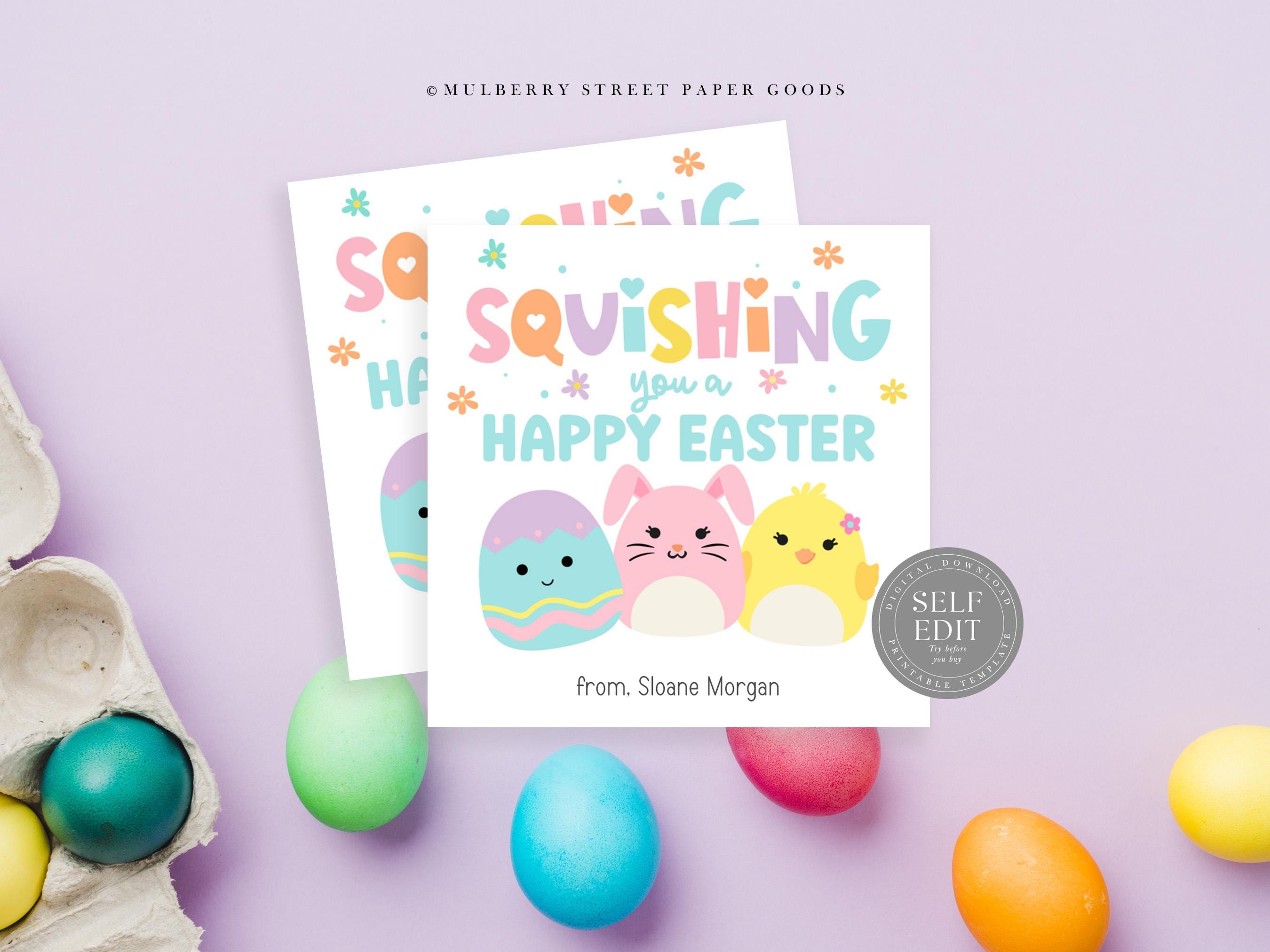 Squishing You a Happy Easter Gift Tag Printable Easter Squishmallow ...