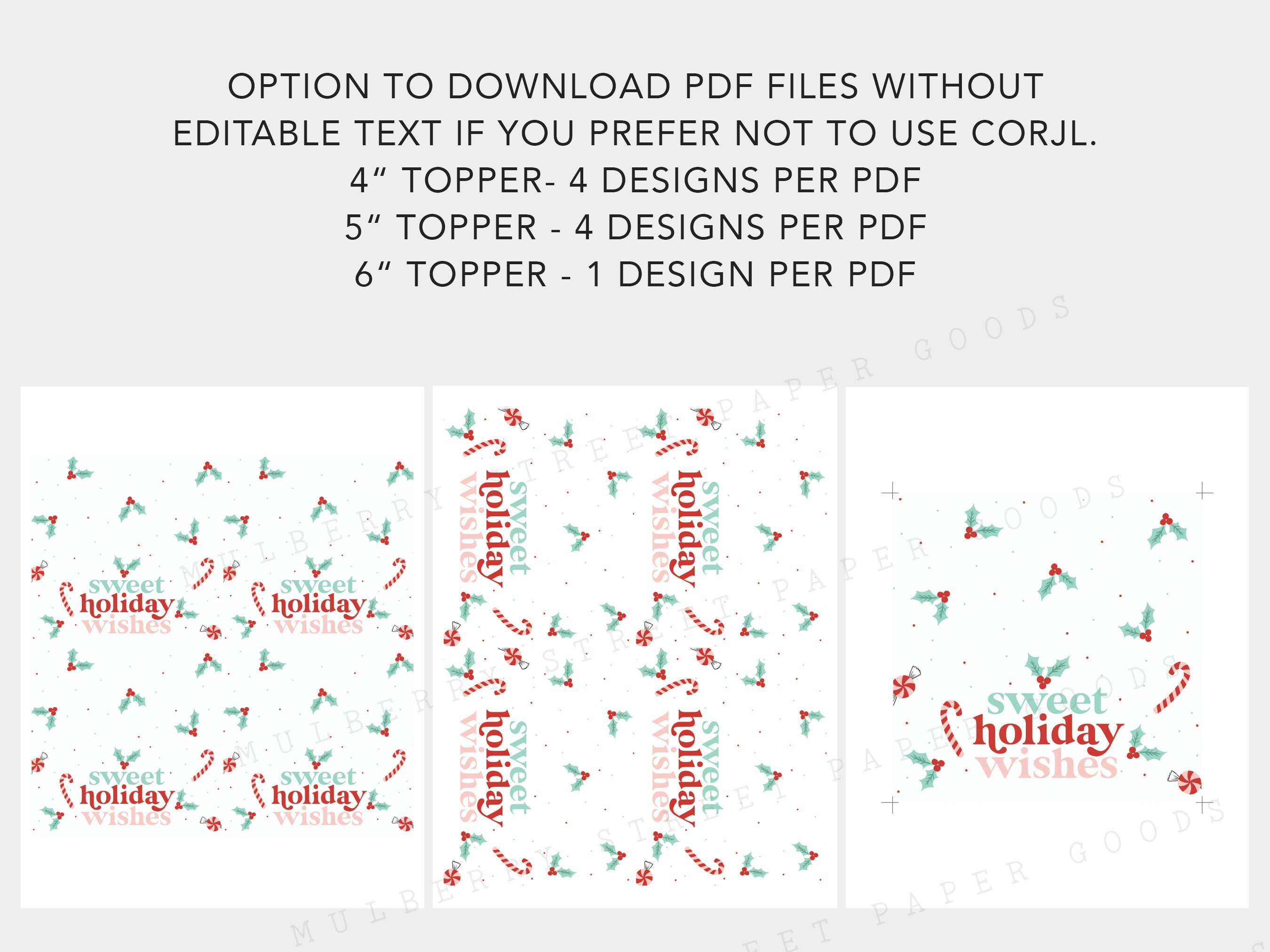 Printable Sweet Holiday Wishes Gift Bag Topper Christmas - Etsy