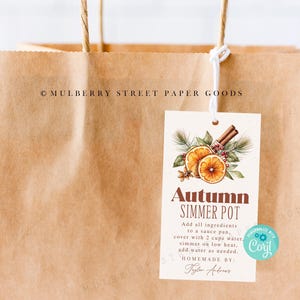 Autumn Simmer Pot Gift Tag Homemade Fall Simmering Potpourri Printable ...