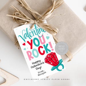 Ring Pop Valentine Card Printable Valentine's Day You Rock Party Favor ...