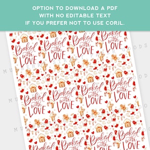 Printable Baked With Love Gift Tag, Editable Gift Tag, Personalized ...