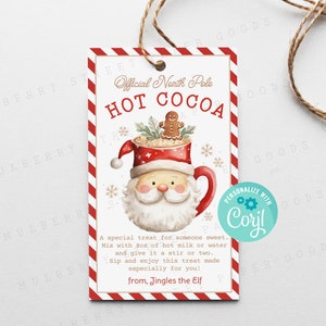 Official North Pole Hot Cocoa Mix Instructions Gift Tag Printable ...