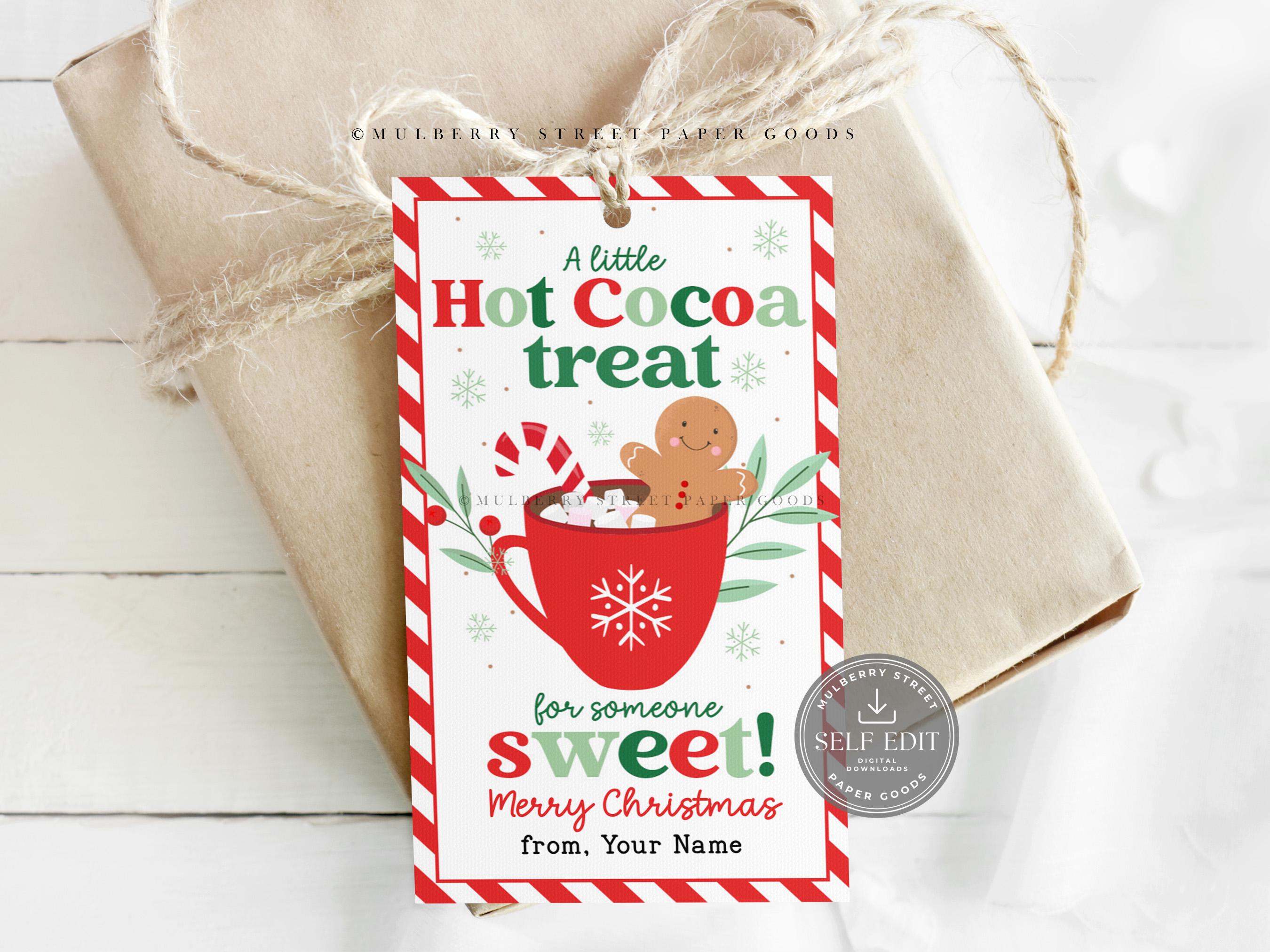 Printable Christmas Hot Chocolate Gift Tag Digital Download Canva ...