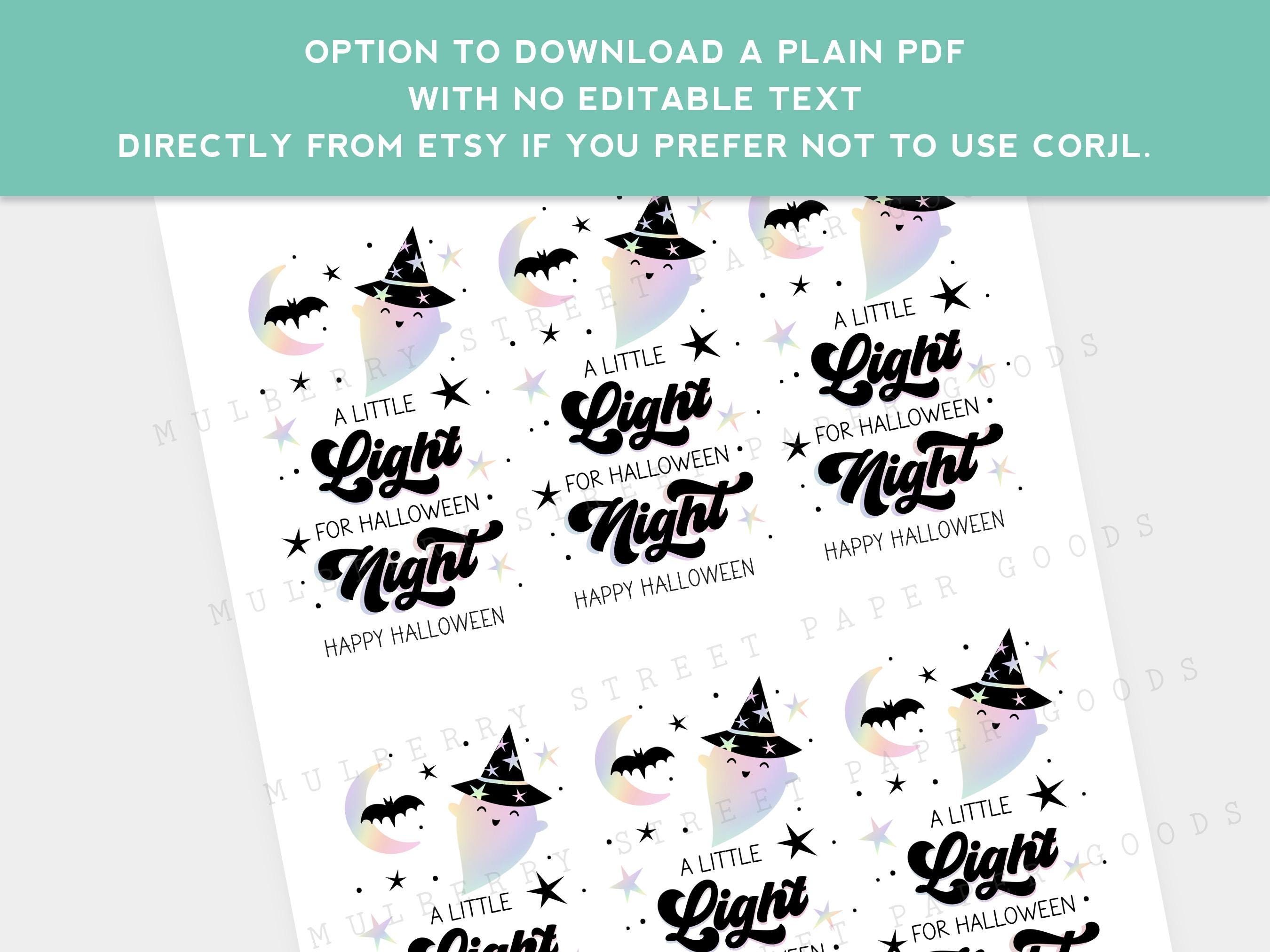 Halloween Glow Stick Holder Card Printable Template Halloween Party ...