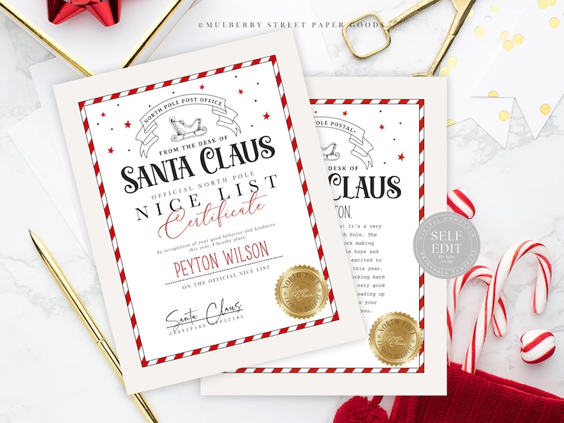 Editable Letter From Santa Printable Digital Download Canva Template ...