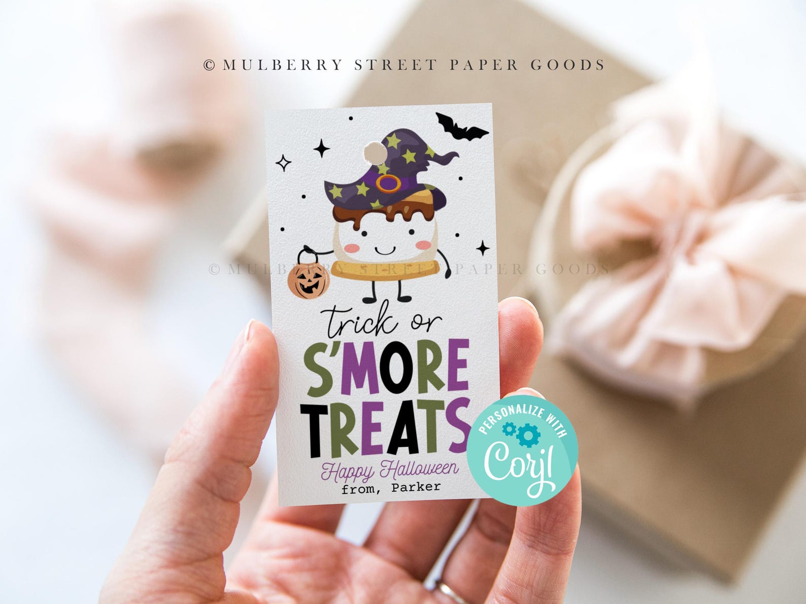 Halloween Printable Gift Tag Trick or S'more Treats Tag Halloween Gift ...
