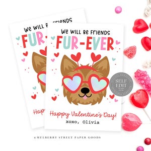 Cute Dog Valentine's Day Card Printable Canva Template Digital Download ...