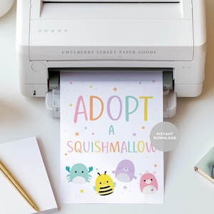 Instant Download Adopt A Squishmallow Table Sign Printable Plush Toy ...