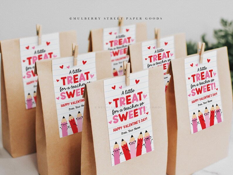 Editable Teacher Valentine's Day Gift Tag Printable Digital Download ...
