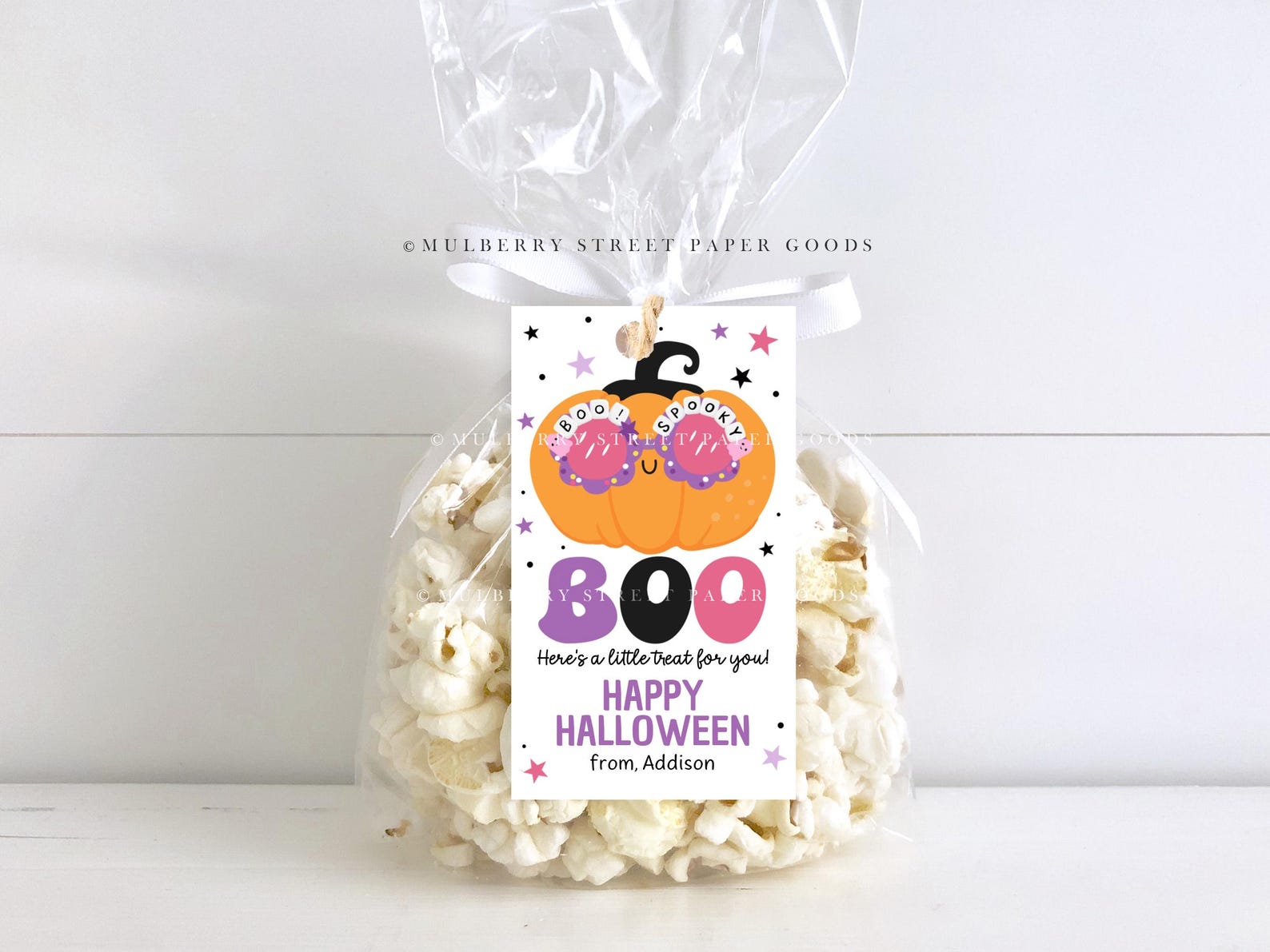 Editable Halloween Gift Tag Printable Boo Here's a Little Treat for You ...