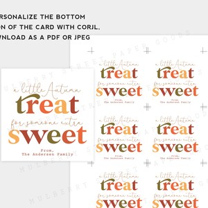 Printable Autumn Treat for Someone Sweet Square Gift Tag, Fall Treat ...