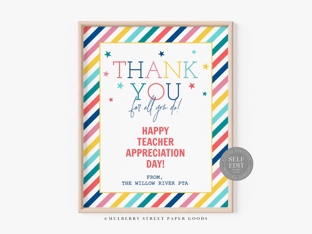 Printable Teacher Appreciation Week Poster Canva Template Staff ...