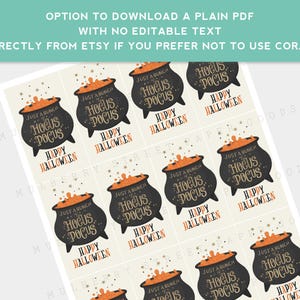 Printable Halloween Gift Tag Just a Bunch of Hocus Pocus Halloween ...