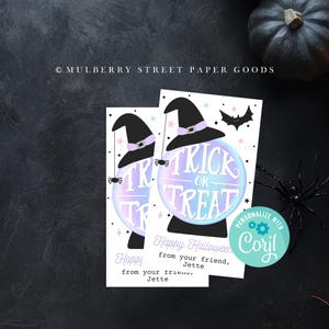 Halloween Gift Tag Printable Pastel Halloween Party Favor Trick or ...