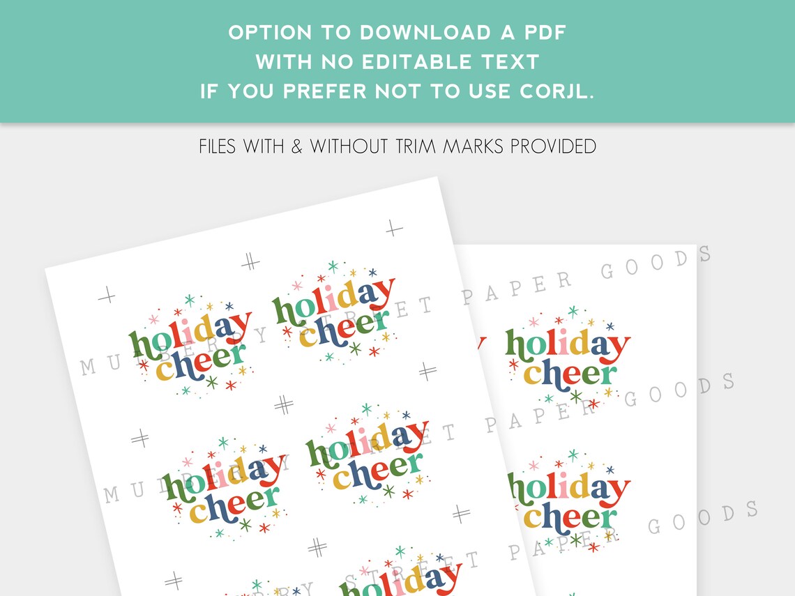 Printable Holiday Cheer Gift Tag Instant Download Editable - Etsy