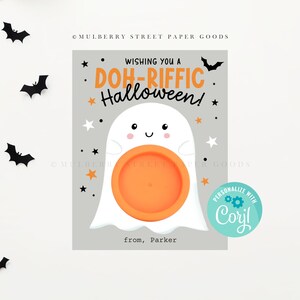 Halloween Play Dough Printable Gift Card Holder Halloween Party Favor ...
