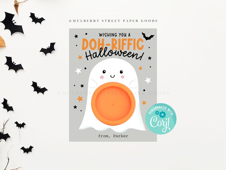 Halloween Play Dough Printable Gift Card Holder Halloween Party Favor ...