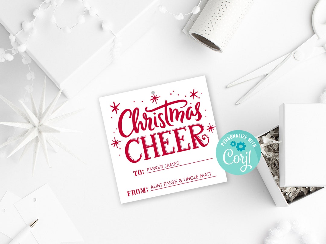 Editable Christmas Cheer Gift Tag, Instant Download, Printable ...
