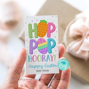 Printable Hip Pop Hooray Easter Gift Tag, Easter Pop Fidget Toy ...