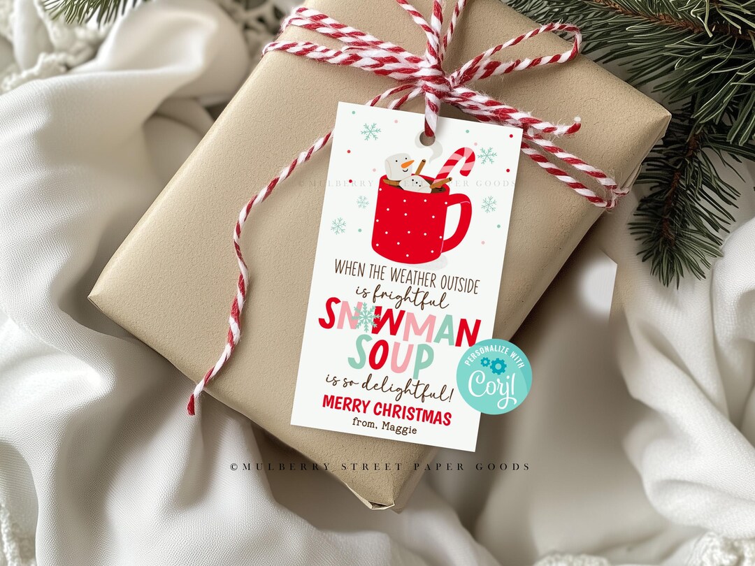Snowman Soup Hot Chocolate Gift Tag Printable Christmas Hot Chocolate ...