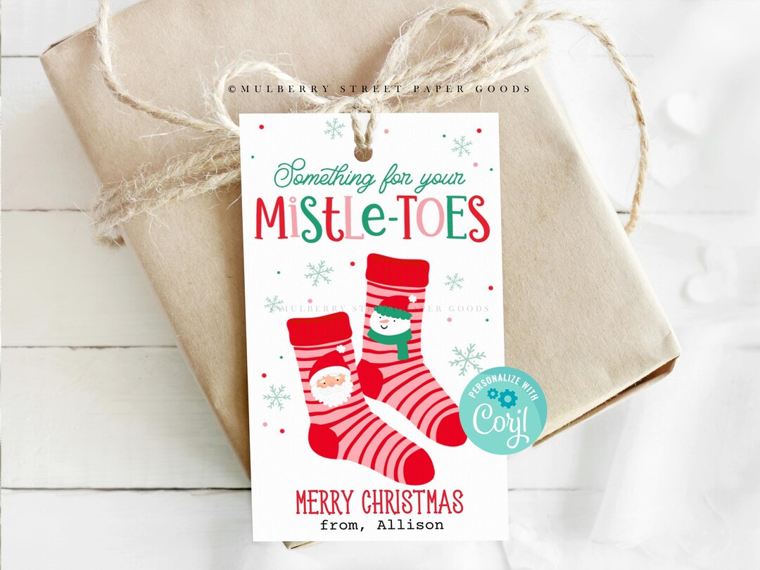 Fuzzy Christmas Socks Gift Tag A Little Something for Your Mistletoes ...