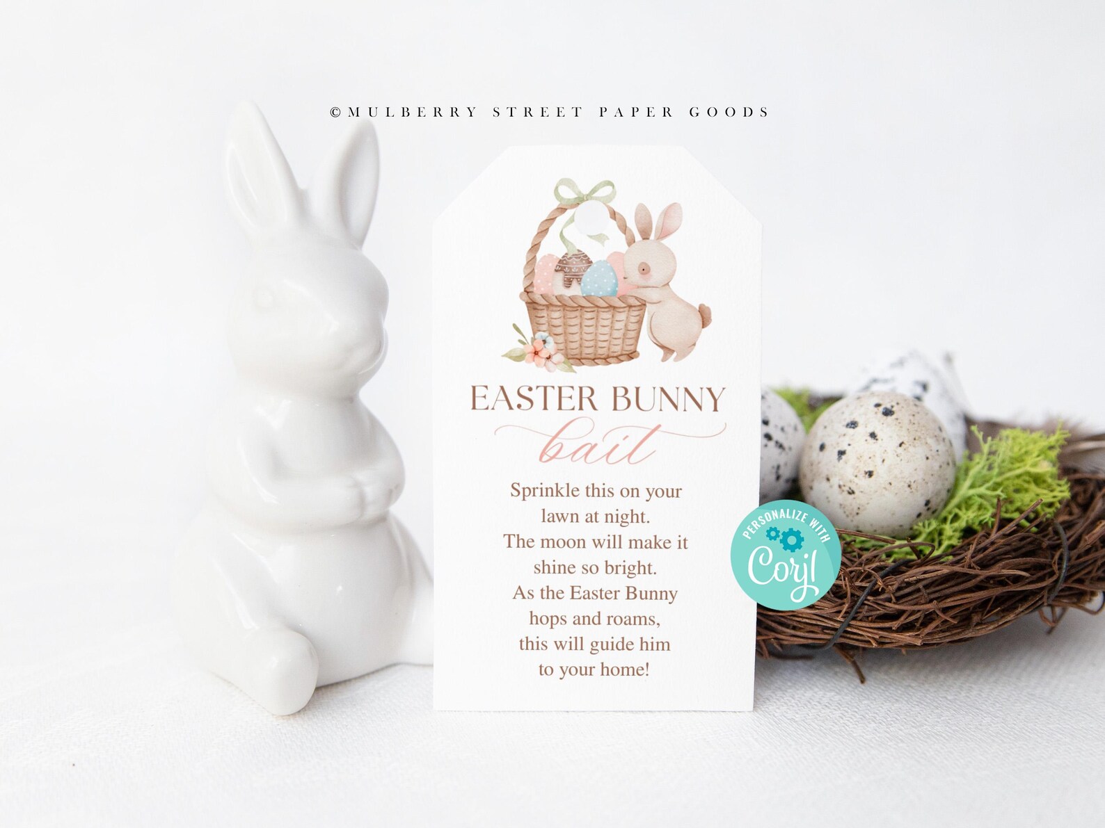 Editable Easter Bunny Bait Tag Printable Instant Download Easter Bunny ...
