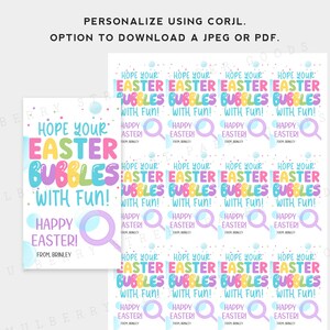 Printable Hope Your Easter Bubbles With Fun Gift Tag, Happy Easter ...