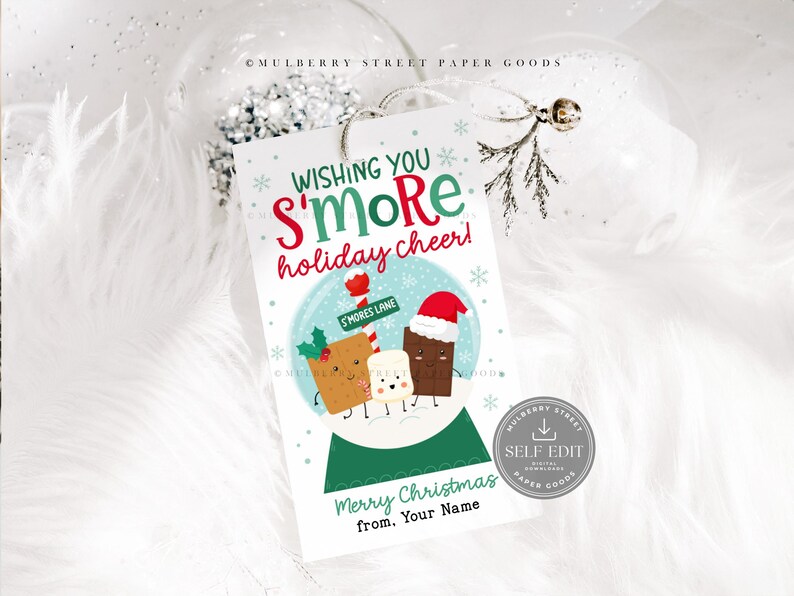 Christmas S'mores Gift Tag Printable Digital Download Holiday Treat ...