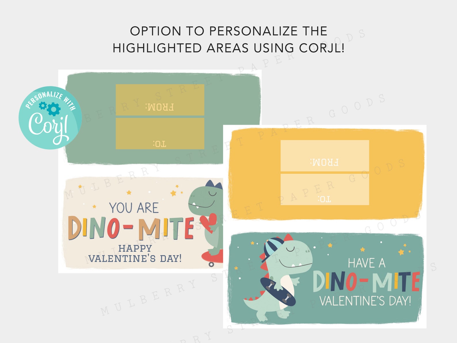 Printable Dinosaur Valentine's Day Treat Bag Topper, Instant Download 3 ...