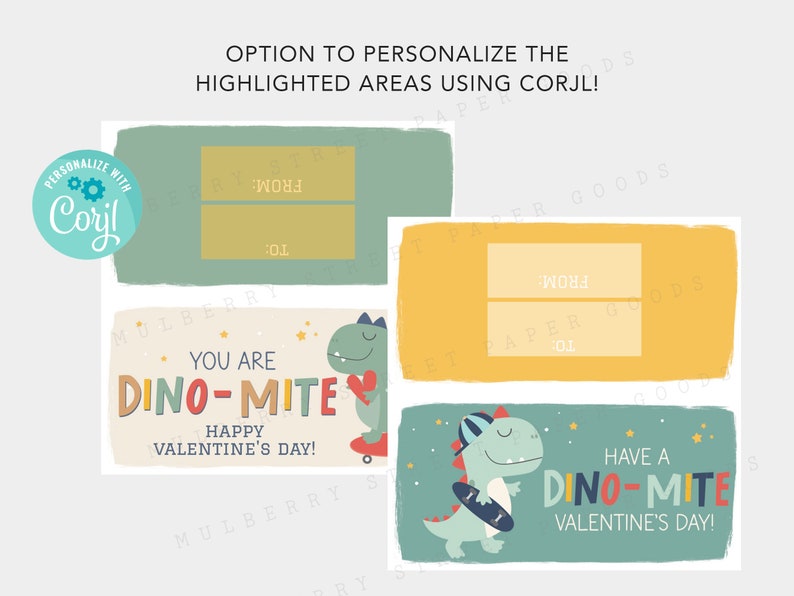 Printable Dinosaur Valentine's Day Treat Bag Topper, Instant Download 3 ...