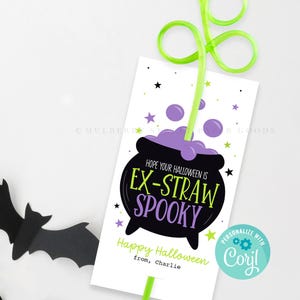 Halloween Straw Holder Template Hope Your Halloween is Ex-straw Special ...