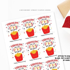 French Fries Valentine Card Canva Template Fries Classroom Valentine ...