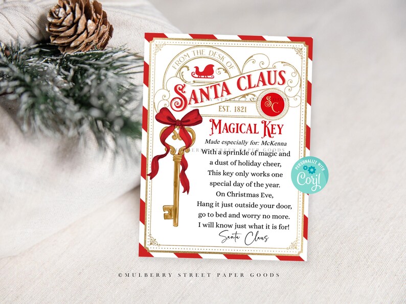 Editable Santa's Magic Key Printable From the Desk of Santa Claus ...