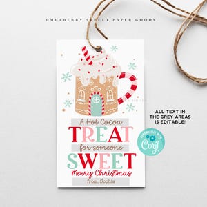 Editable Christmas Hot Cocoa Gift Tag Digital Download Hot Chocolate ...
