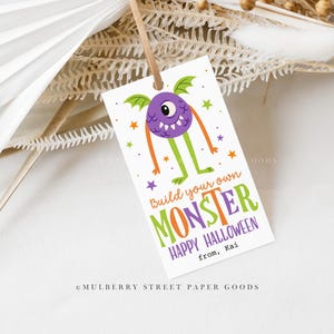Halloween Build Your Own Monster Gift Tag Printable Halloween Party ...