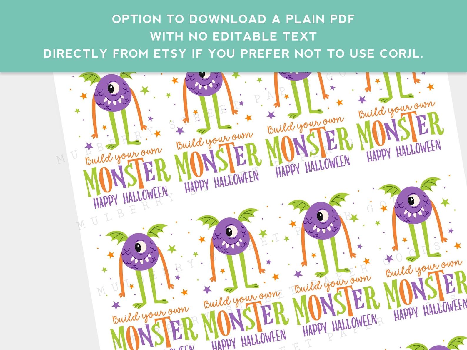 Halloween Build Your Own Monster Gift Tag Printable Halloween Party ...