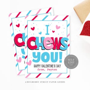 Chews You Valentine Card Printable Granola Bar Kids Classroom Valentine ...