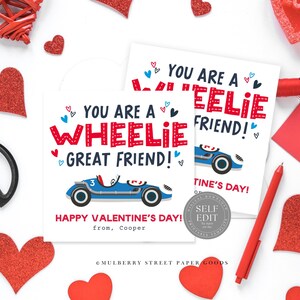 Printable Race Car Valentine Card Printable Wheelie Great Friend ...