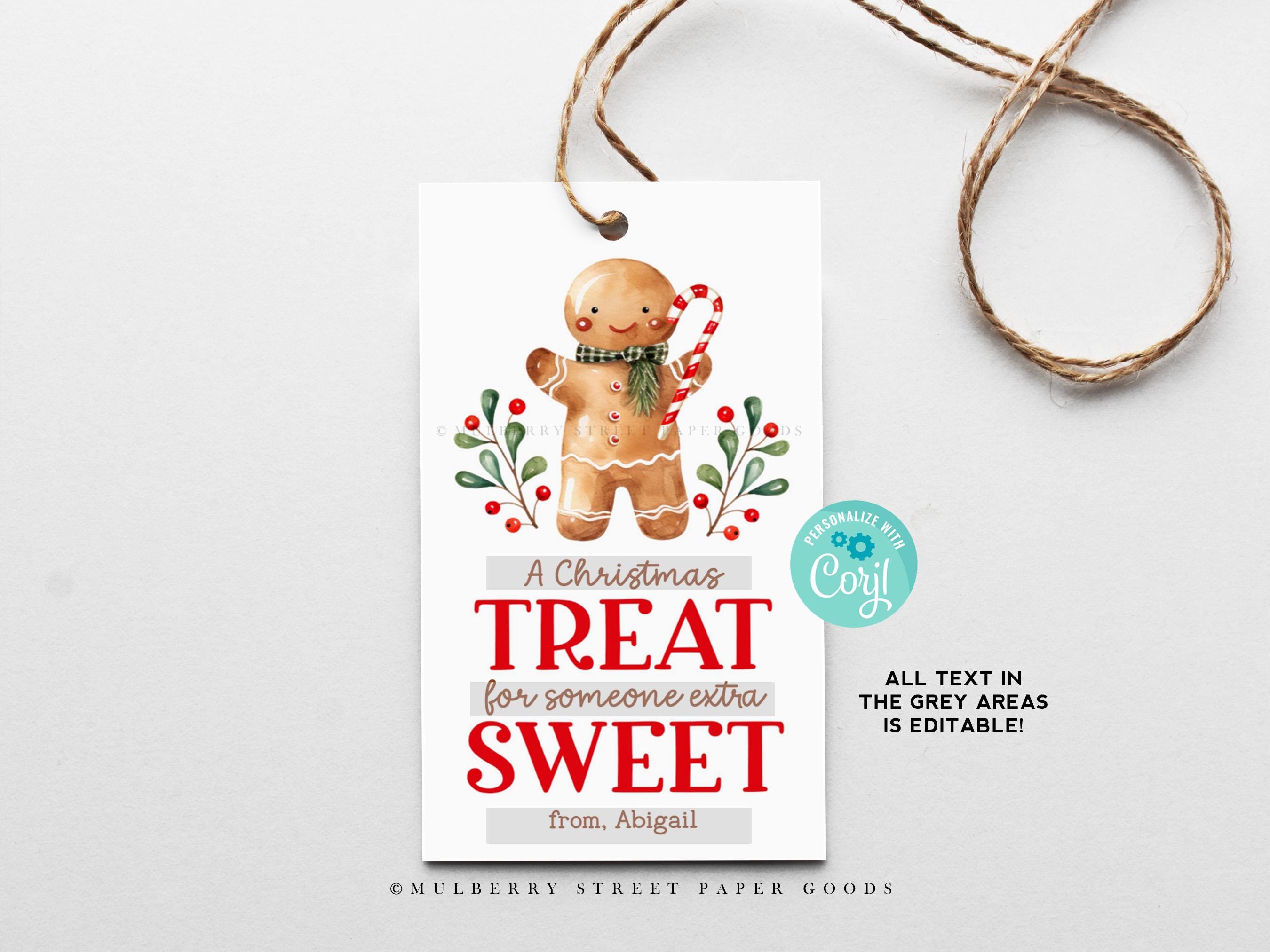 Christmas Gift Tag Printable Instant Download Editable Christmas Treat ...