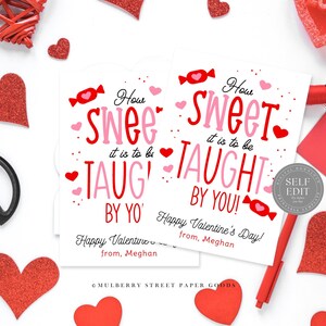 Teacher Valentine's Day Card Printable Digital Download Valentine Gift ...