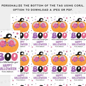 Editable Halloween Gift Tag Printable Boo Here's a Little Treat for You ...