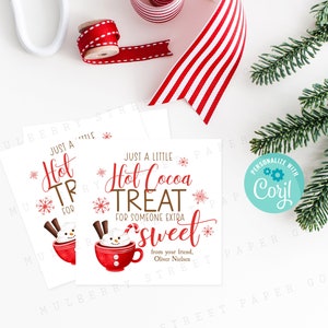 Printable Hot Cocoa Treat for Someone Sweet Square or Circle Gift Tag ...