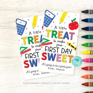 A Little Treat to Make the First Day Sweet Gift Tag, First Day of ...