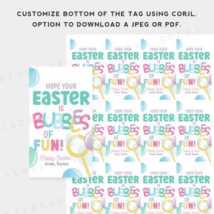 Printable Easter Bubbles Gift Tag, Hope Your Easter is Bubbles of Fun ...