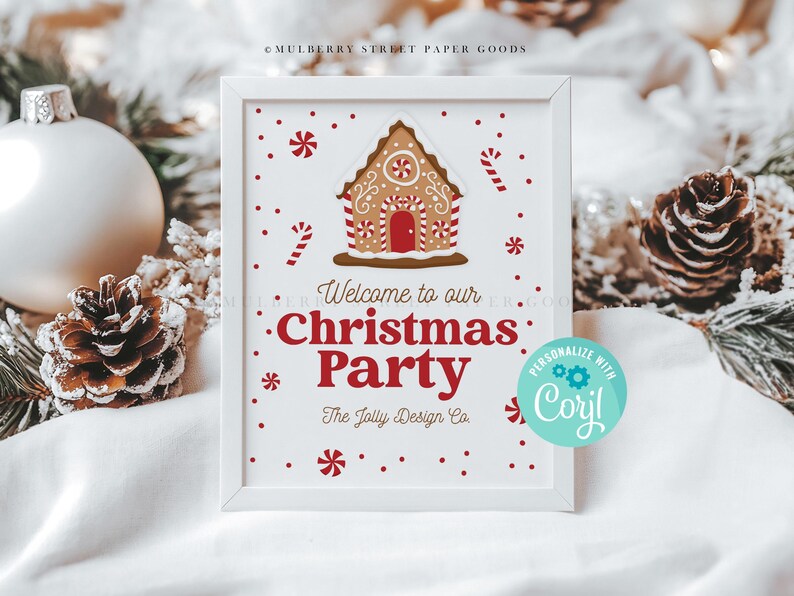 Editable Christmas Party Sign Printable Digital Download All Text ...