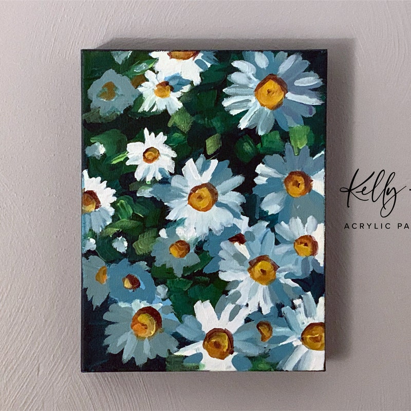 White Daisy Painting - Etsy